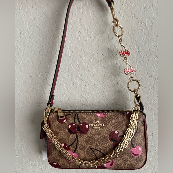 Coach | Bags | Coach Brown Nolita 9 In Signature Canvas With Cherry ...